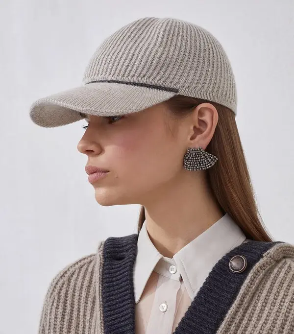 Brunello Cucinelli Cashmere-blend Monili Baseball Cap