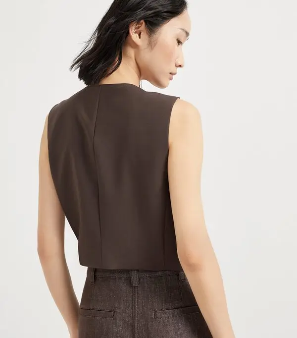 Brunello Cucinelli Sleeveless Wool Vest - Brown