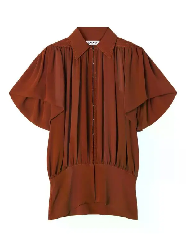 LANVIN Puffed-sleeve Button Top