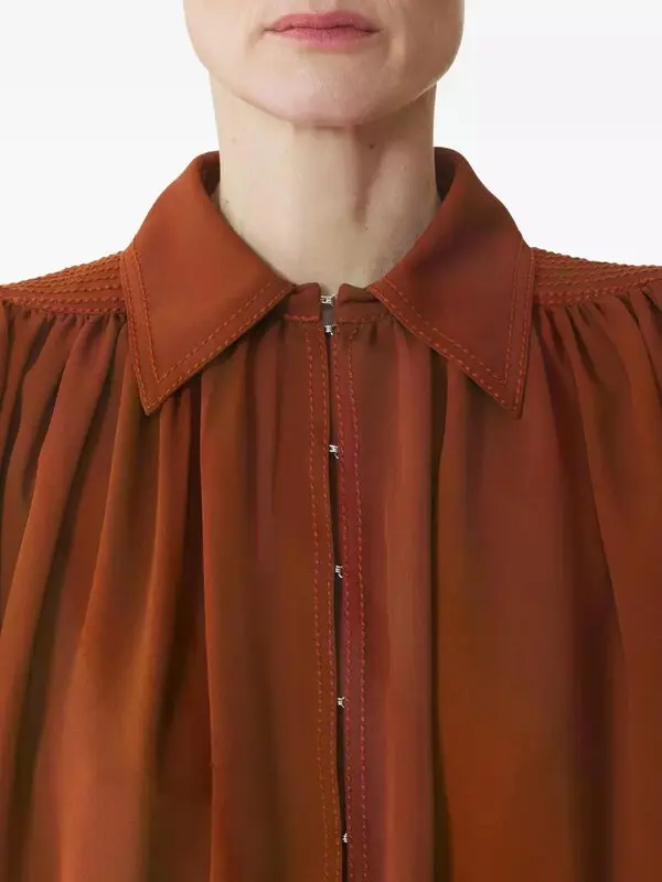 LANVIN Puffed-sleeve Button Top