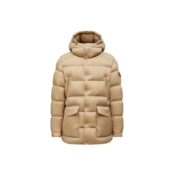 Moncler Bretagne Hooded Down Jacket - Beige