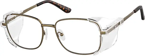 Zenni Square Eyeglasses Stainless Steel Full Rim Frame - Brown
