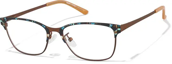 Zenni Square Full Rim Stainless Steel Eyeglasses - Chocolate