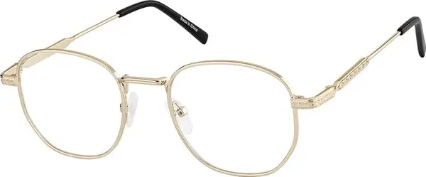 Zenni Square Full Rim Eyeglasses - Gold