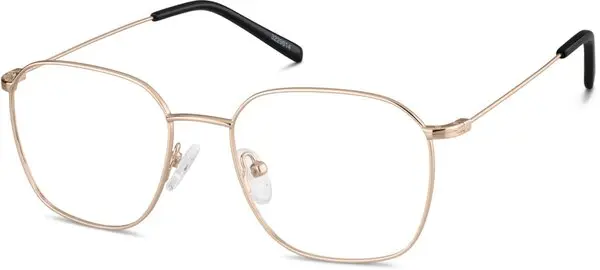 Zenni Square Full Rim Glasses - Rose Gold