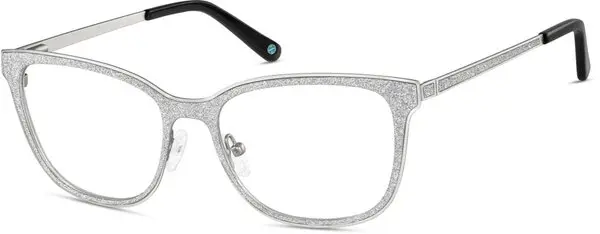 Zenni Square Full Rim Eyeglasses - Silver