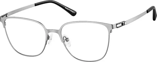 Zenni Square Full Rim Eyeglasses - Silver