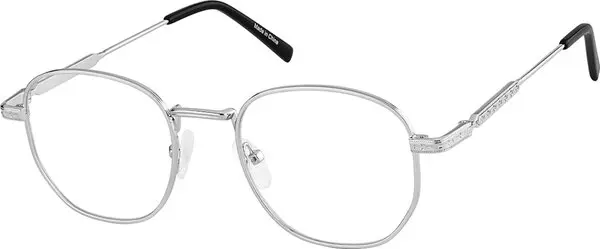 Zenni Square Full Rim Eyeglasses - Silver