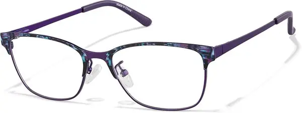 Zenni Square Full Rim Stainless Steel Eyeglasses - Violet