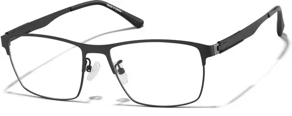 Zenni Rectangle Eyeglasses Stainless Steel Full Rim Frame - Black