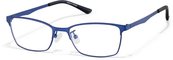 Zenni Rectangle Full Rim Eyeglasses Stainless Steel Frame - Blue