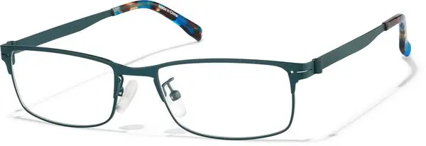 Zenni Rectangle Full Rim Eyeglasses Stainless Steel Frame - Forest Green