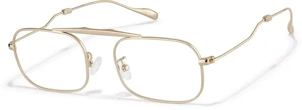 Zenni Rectangle Full Rim Stainless Steel Eyeglasses Frame - Gold