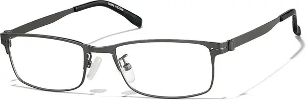 Zenni Rectangle Full Rim Eyeglasses Stainless Steel Frame - Graphite