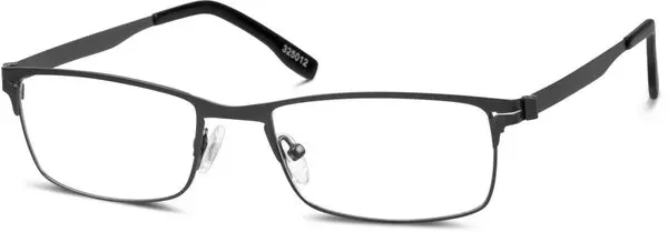 Zenni Rectangle Eyeglasses Stainless Steel Full Rim Frame - Graphite