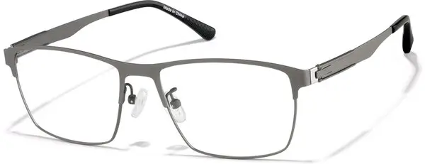 Zenni Rectangle Eyeglasses Stainless Steel Full Rim Frame - Graphite