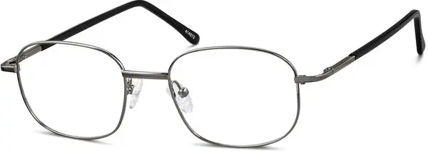 Zenni Rectangle Eyeglasses Stainless Steel Full Rim Frame - Gray