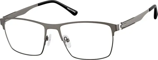 Zenni Rectangle Eyeglasses Stainless Steel Full Rim Frame - Gray