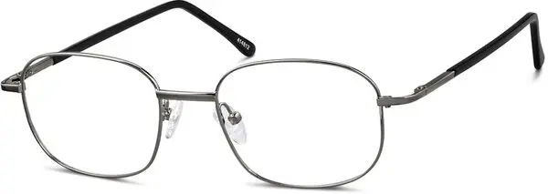 Zenni Rectangle Eyeglasses Full Rim Stainless Steel Frame - Gray