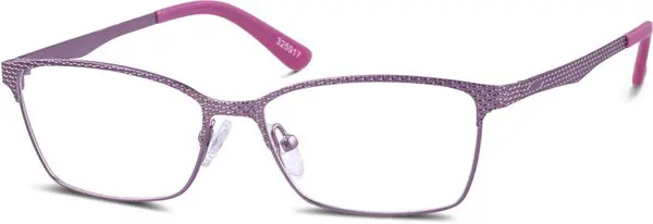 Zenni Rectangle Full Rim Stainless Steel Eyeglasses - Pink