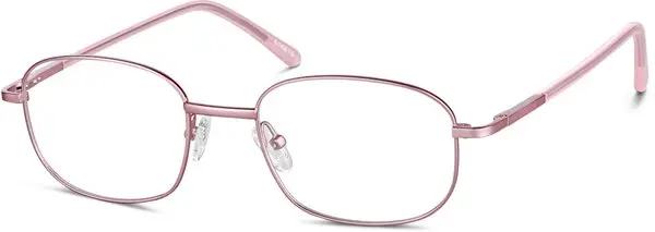 Zenni Rectangle Eyeglasses Stainless Steel Full Rim Frame - Pink