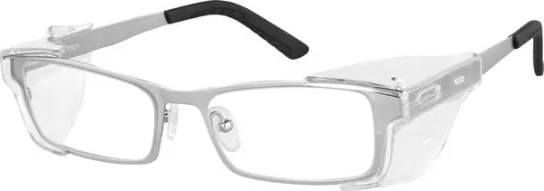 Zenni Rectangle Eyeglasses Stainless Steel Full Rim Frame - Silver
