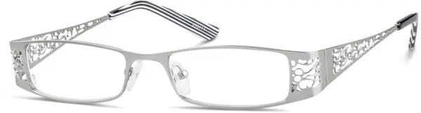 Zenni Rectangle Full Rim Stainless Steel Eyeglasses - Silver