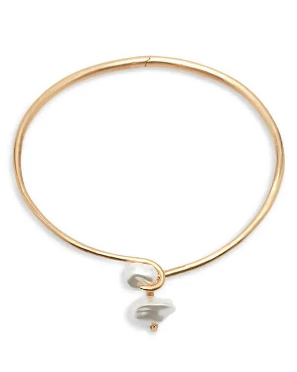 Cult Gaia Marais Imitation Pearl Choker Necklace - Gold