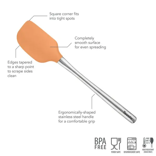 TOVOLO Flex Core Stainless Steel Handled Spatula - Apricot