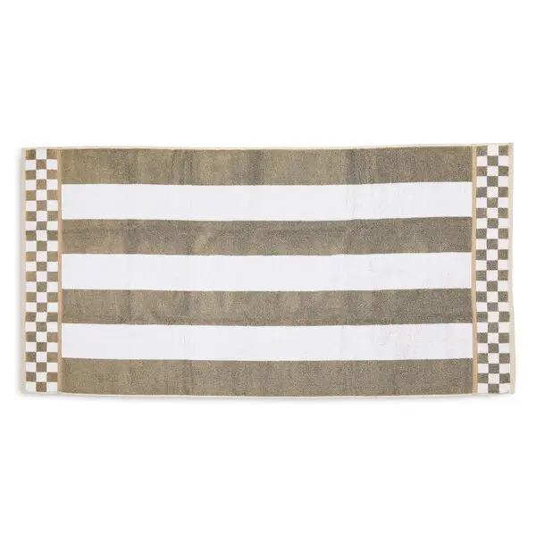 MACKENZIE-CHILDS Stripe Bath Towel - Mocha Stripe