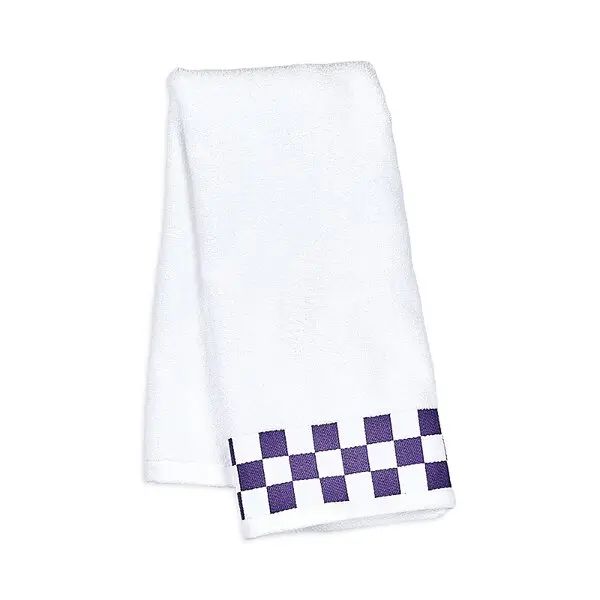 MACKENZIE-CHILDS Hand Towel With Check Border - Plum Check
