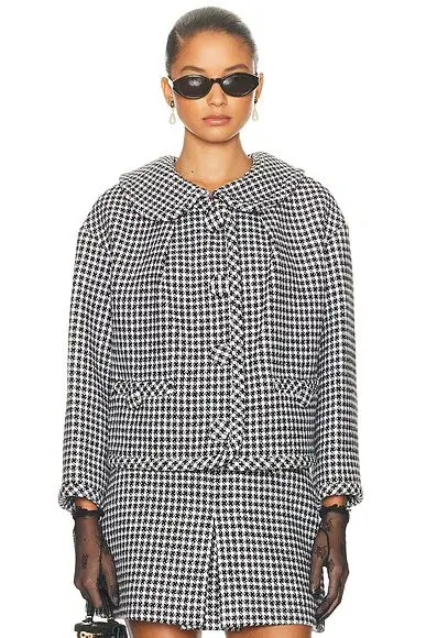 Marc Jacobs Gingham Tweed Jacket - Black Multi