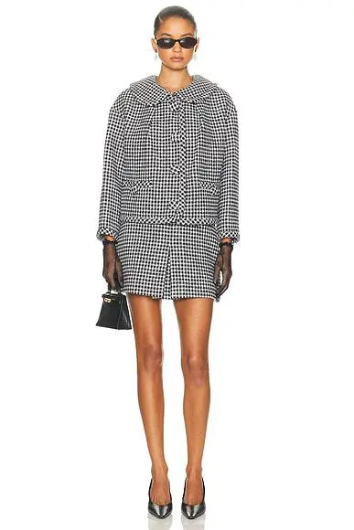Marc Jacobs Gingham Tweed Jacket - Black Multi