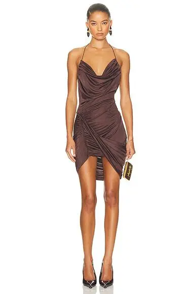 Atlein Ruched Strap Mini Dress