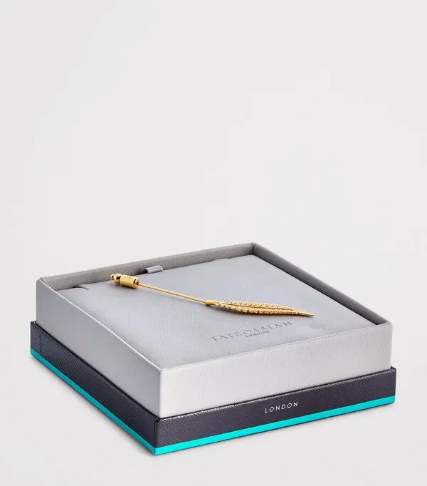 Tateossian Plated Metal Fern Lapel Pin