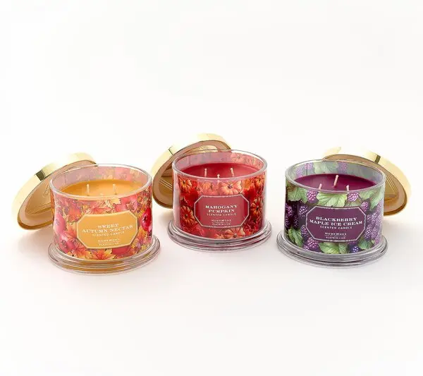 HOMEWORX BY SLATKIN + CO. As Is S/3 14oz Orchard Candles - One-color
