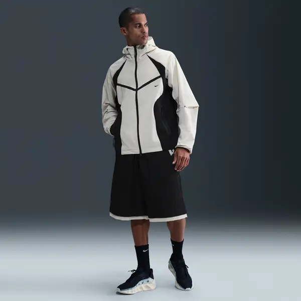 Nike Tech Dri-fit Woven Color-block Windrunner Loose Jacket - Grey