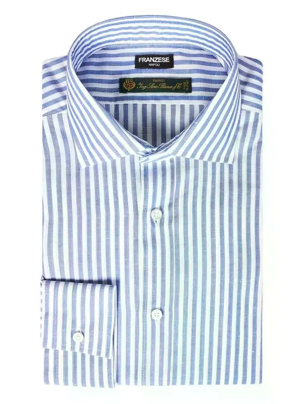 FRANZESE COLLECTION Spread-collar Striped Shirt