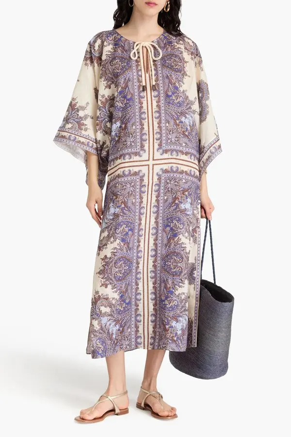 Zimmermann Paisley-print Linen Kaftan