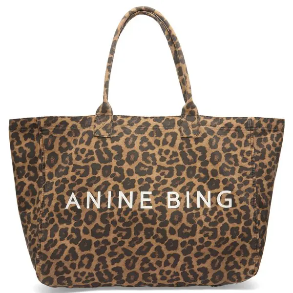 ANINE BING Leo Canvas Tote Bag - Leopard