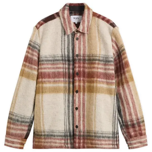 WAX LONDON Nolan Wool Blend Check Overshirt - Natural/multi