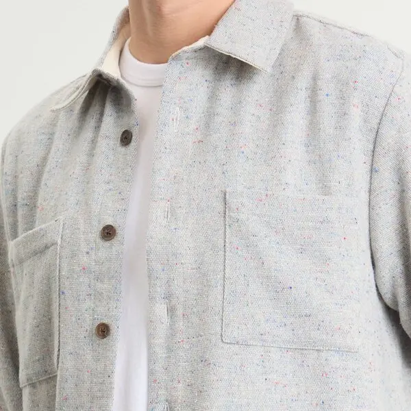 WAX LONDON Whiting Wool Fleck Overshirt