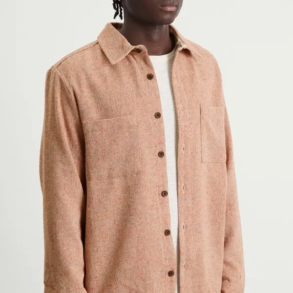 WAX LONDON Whiting Wool Fleck Overshirt - Rust/multi