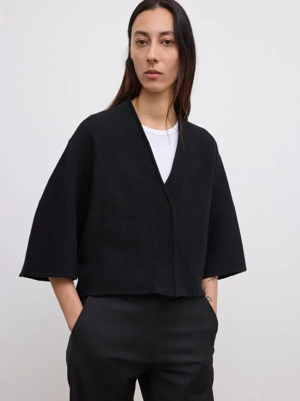 HOUSE OF DAGMAR Short Wool Cardigan - Black