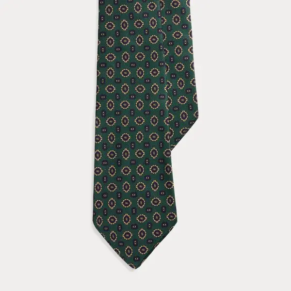 Ralph Lauren Silk Neats Print Tie - Washed Forest