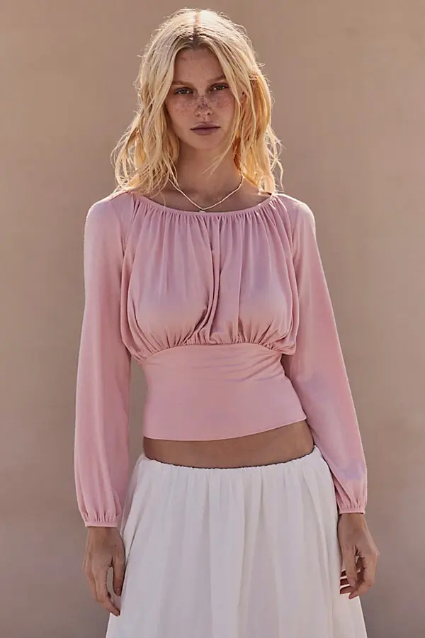 Free People Daphne Top - Dusty Pink