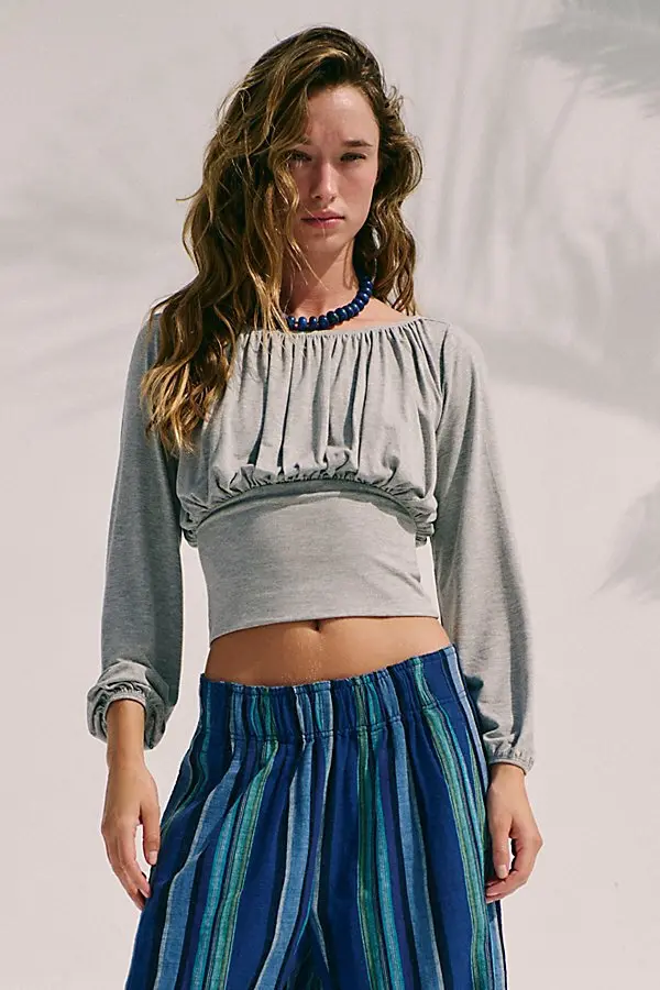 Free People Daphne Top - Heather Grey
