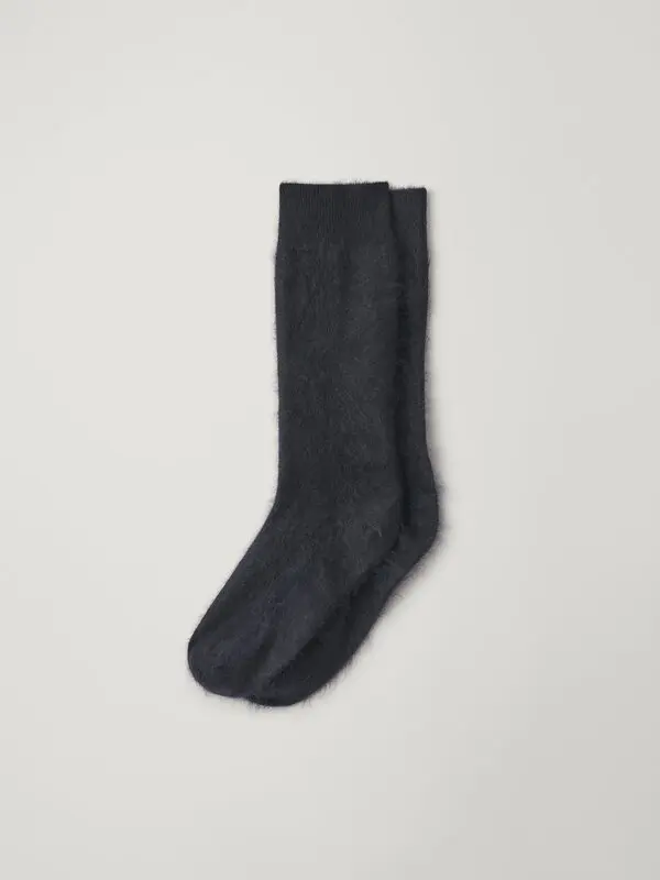 LISA YANG STORE Brushed Cashmere Socks - Black