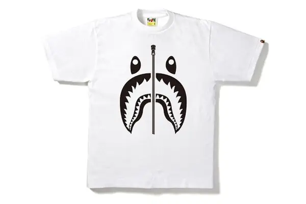 A BATHING APE Bicolor Shark Tee Shirt - White