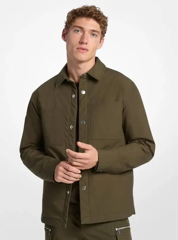 Michael Kors Cotton Blend Padded Shirt Jacket